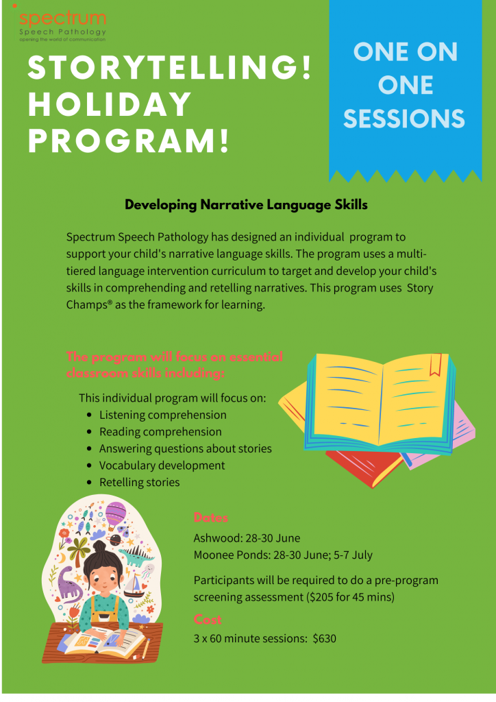 Storytelling Program Ashwood June 2022 - Spectrum Speech Pathology